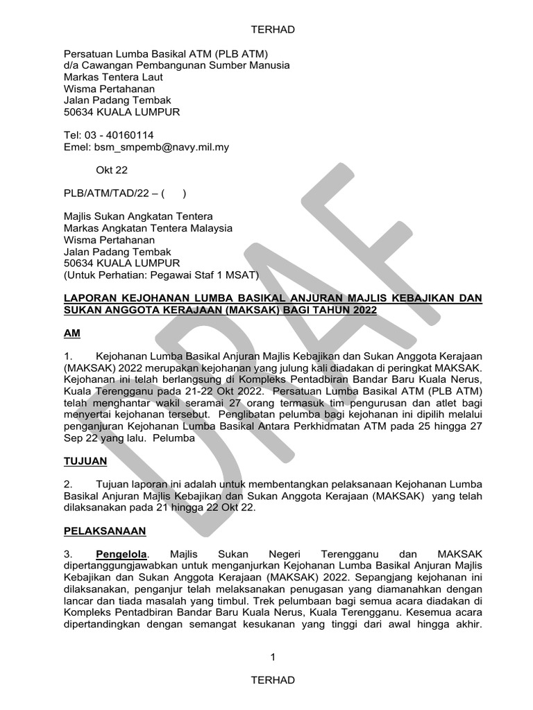 Laporan Kejohanan Lumba Basikal Anjuran Majlis Kebajikan Dan Sukan Anggota Kerajaan (Maksak ...