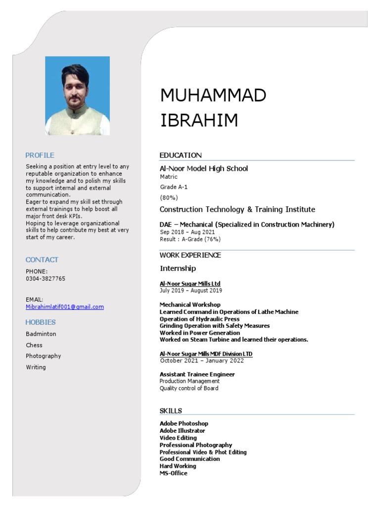 Ibrahim - Resume | PDF | Engineering