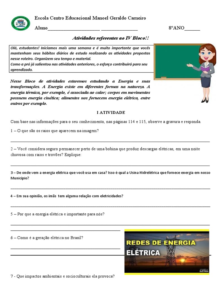 UT LTIMO BLOCO Ciências 8º Ano | PDF | Energia eólica | Calor
