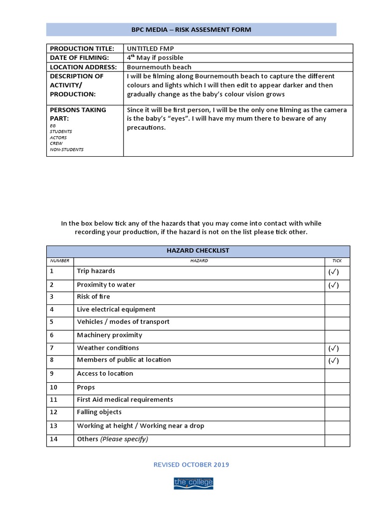 BPC Risk Assessment | PDF | Hazards