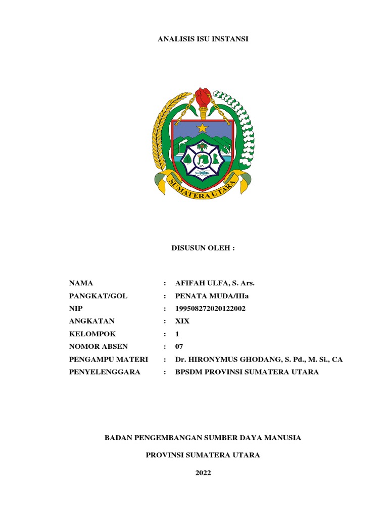 Contoh Tugas Analisis Isu (Dinas PU) | PDF