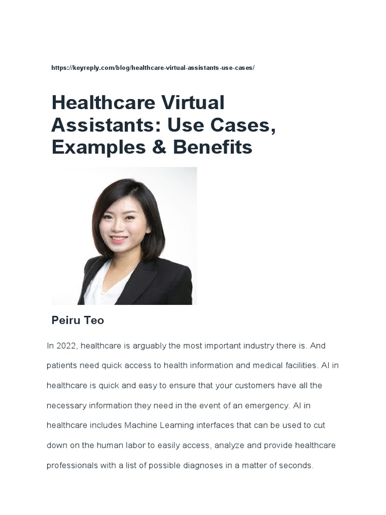 Healthcare Virtual Assistants Overview | PDF | Health Care | Artificial ...