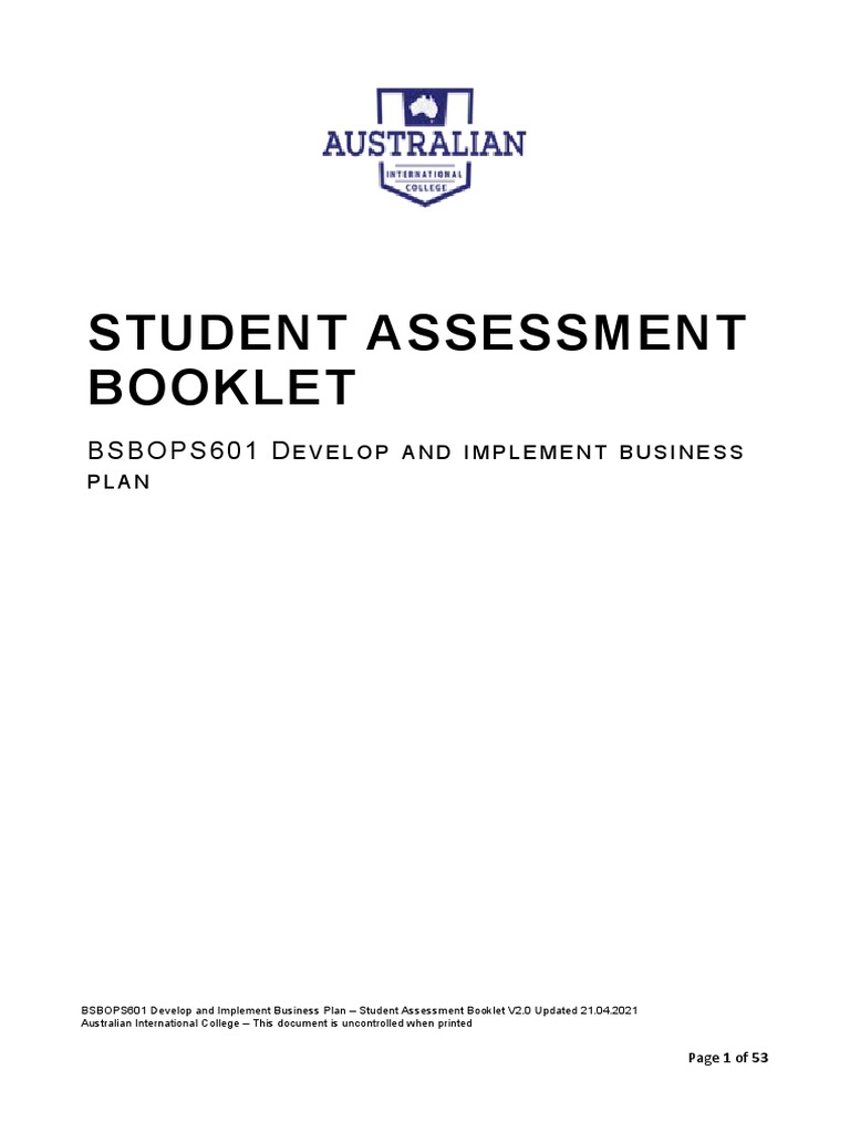 BSBOPS601 Student Assessment Booklet V2.0 21.04.2021-2 | PDF | Swot ...