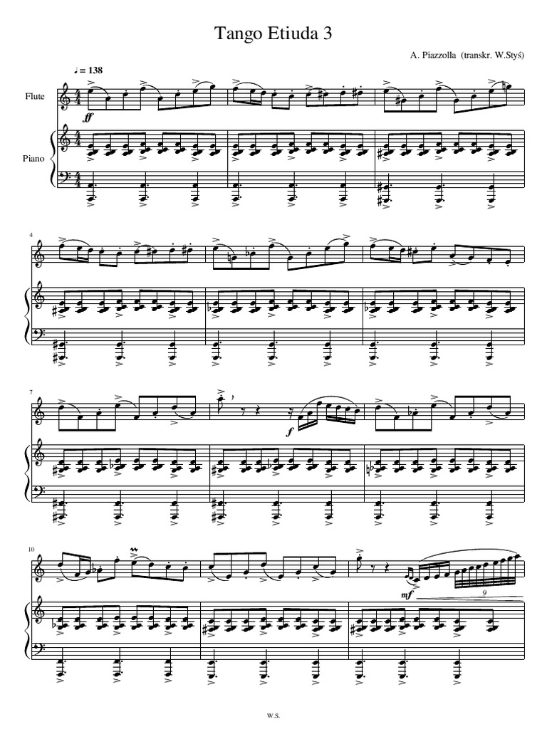 Piazzolla Tango Etiuda 3 | PDF