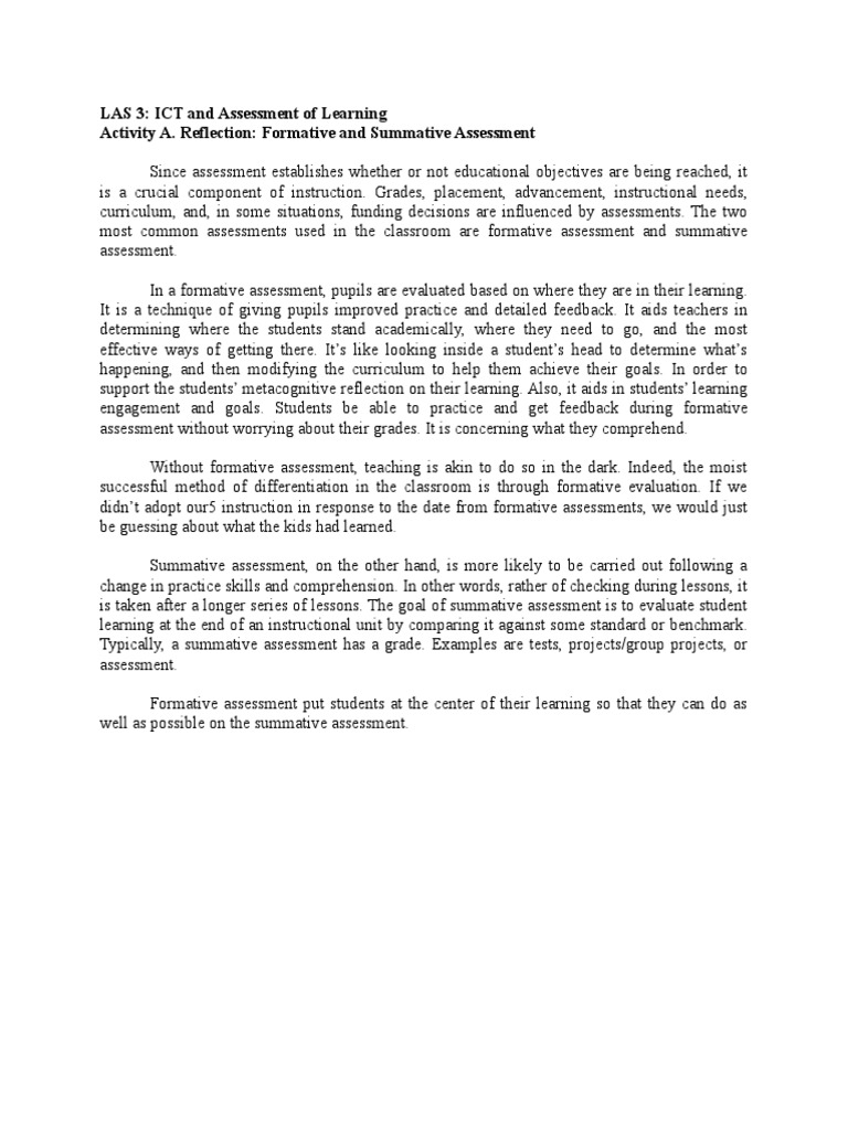 Formative And Summative Assessment Pdf