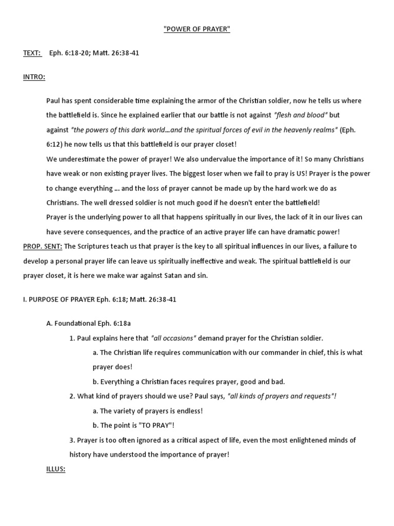 Power of Prayer | Download Free PDF | Prayer | Paul The Apostle