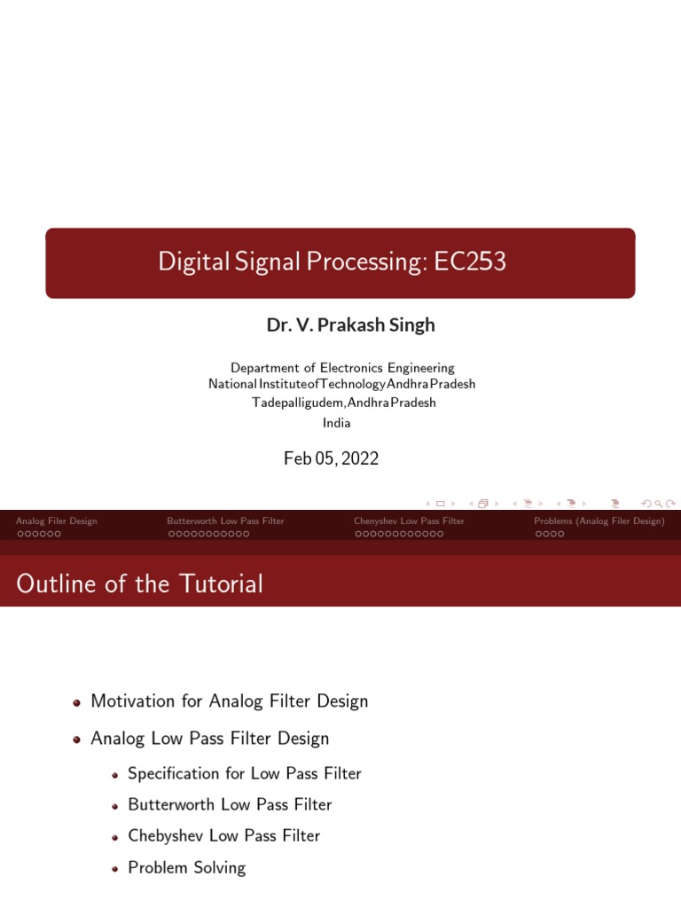 Analog Filter Design: Butterworth & Chebyshev | PDF | Low Pass Filter ...