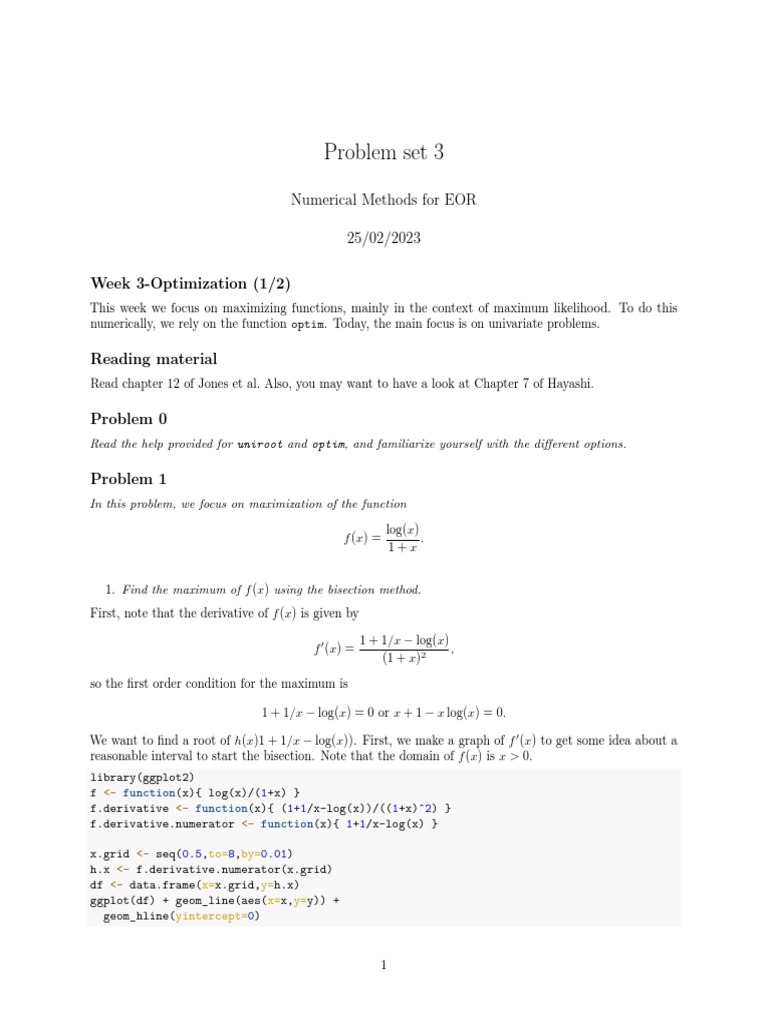 Problem Set 3 Solution Numerical Methods | PDF | Mathematical ...