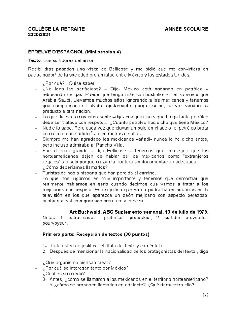 4e sequence Tle COLLEGE LA RETRAITE | PDF | México