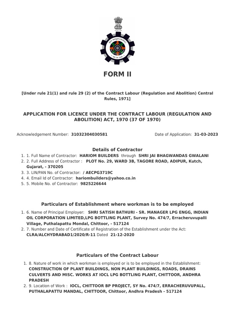 Labour Licence Application | PDF | Business Law | Justice