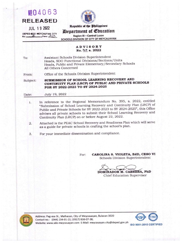 Advisory No. 367, S. 2022 | PDF