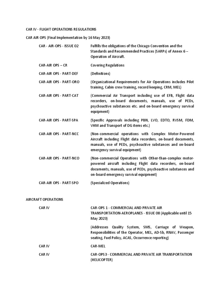 Aviation Operations Guidelines | PDF | Aircraft | Transport