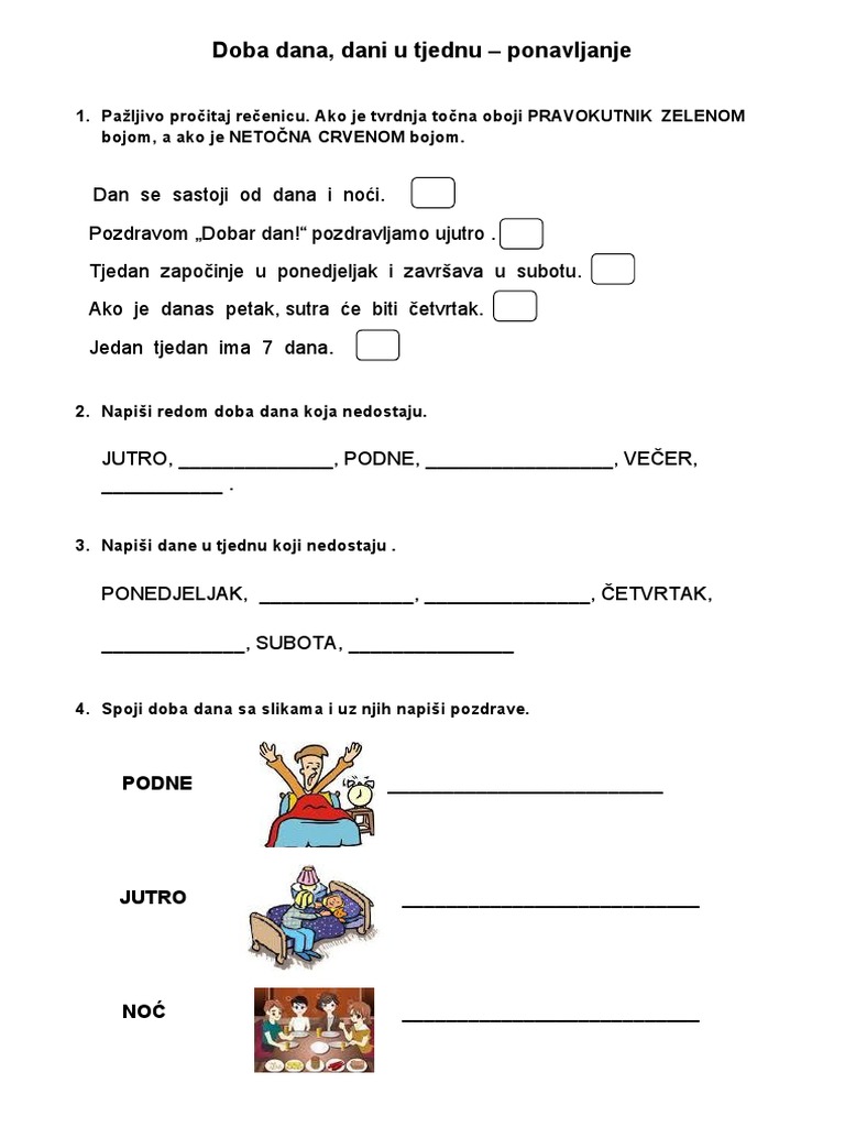 Doba Dana I Dani U Tjednu NL - ViPbrankica | PDF