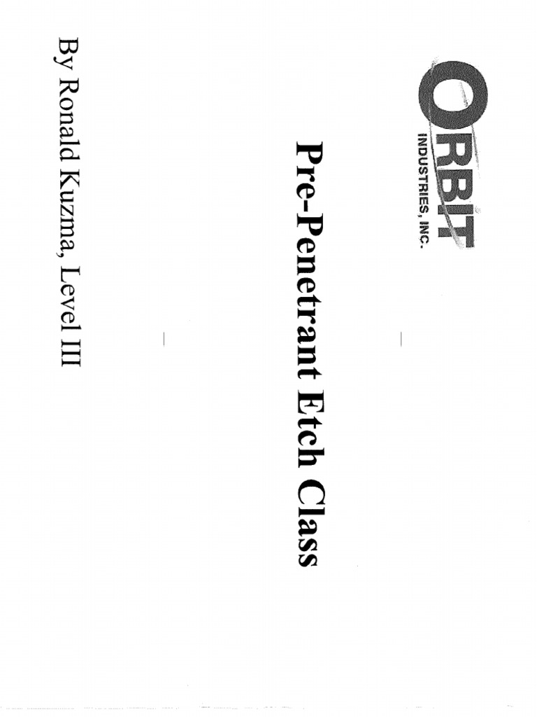 Pre - Penetrant Etch Class | PDF
