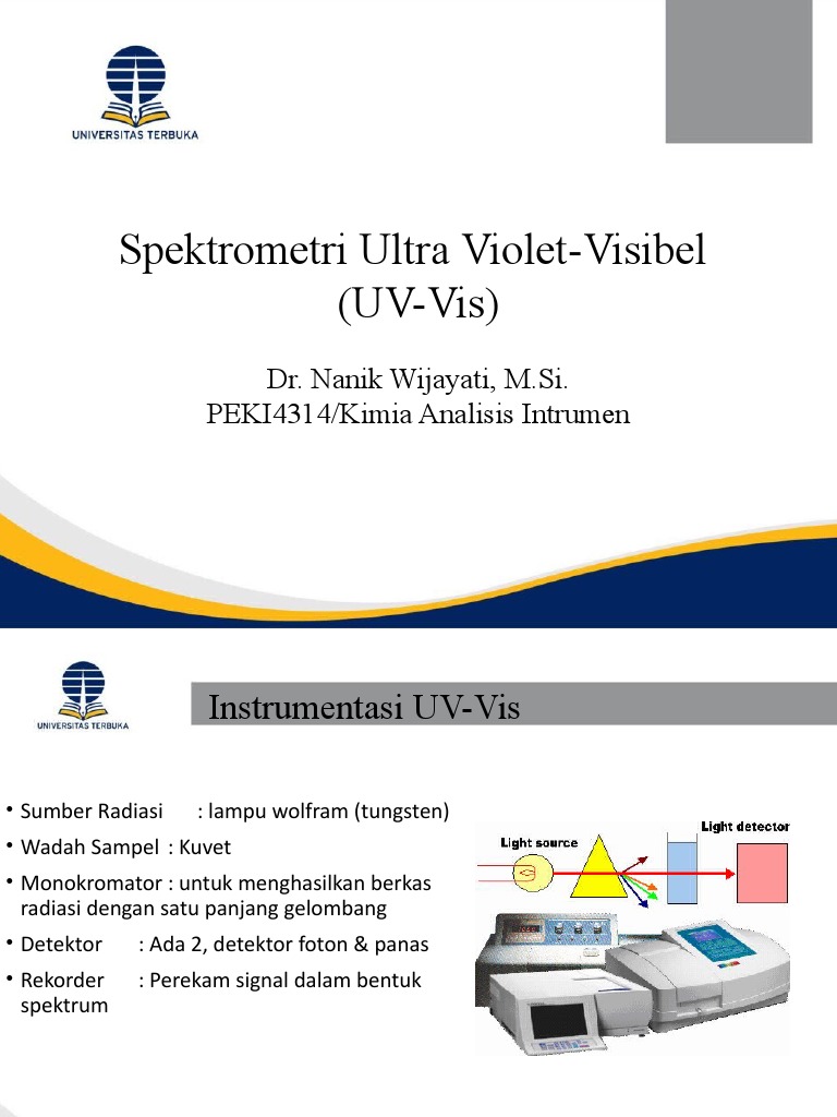 Spektrometri Ultra Violet-Visibel (UV-Vis) : Dr. Nanik Wijayati, M.Si ...