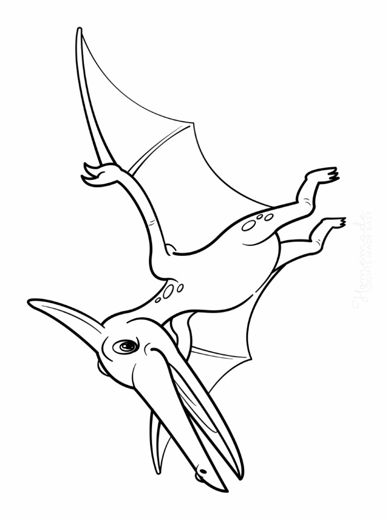 Dinosaur Coloring Pages Cartoon Pteranodon Flying | PDF