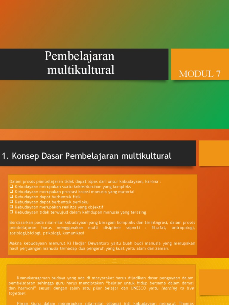 Pembelajaran Multikultural | PDF