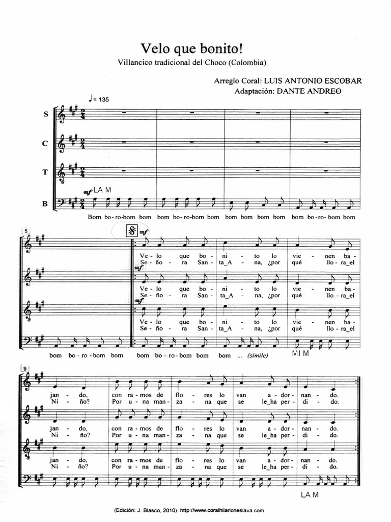 VELO QUE BONITO! CON ACORDES | PDF