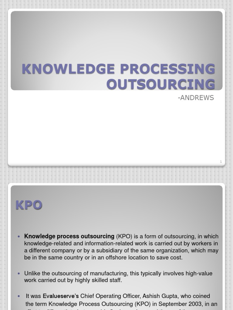 Knowledge Processing Outsourcing | PDF | Business Process Outsourcing ...