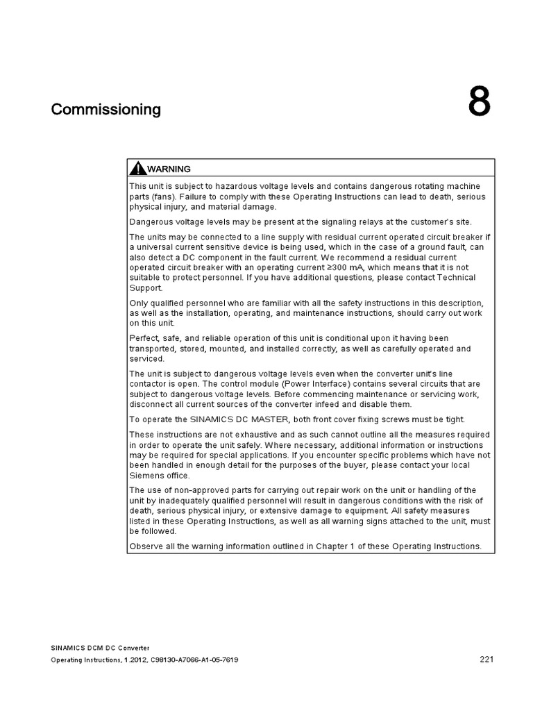 Commissioning Guide | PDF | Electric Motor | Power Supply