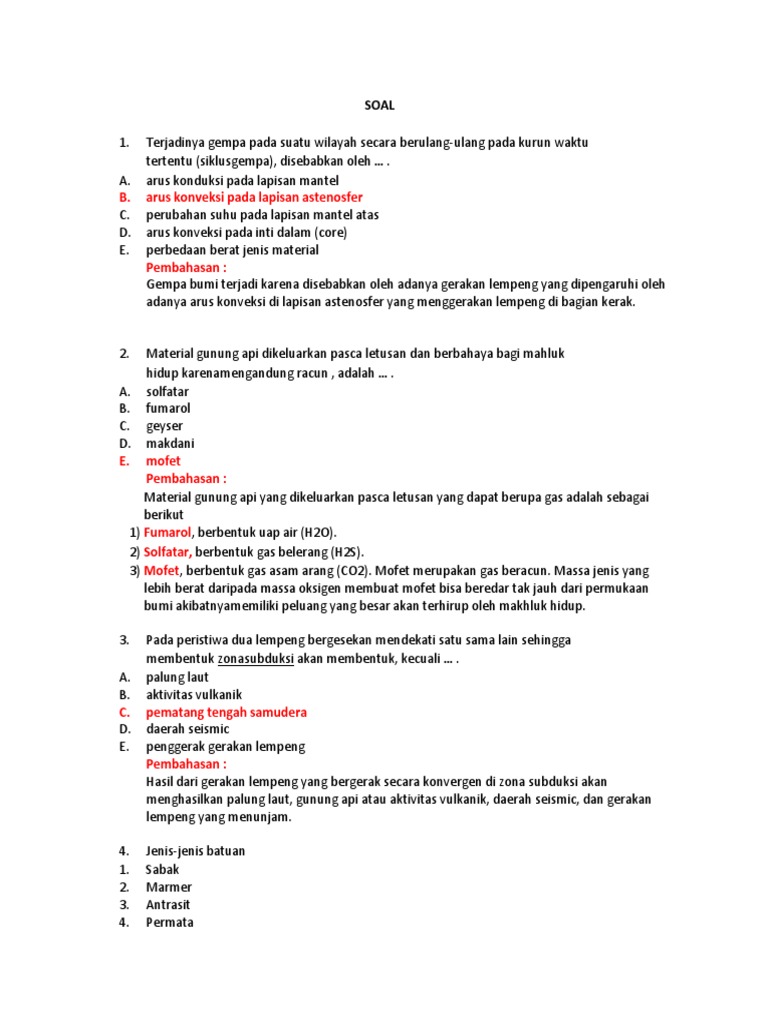 B. Arus Konveksi Pada Lapisan Astenosfer | PDF | Sains & Matematika