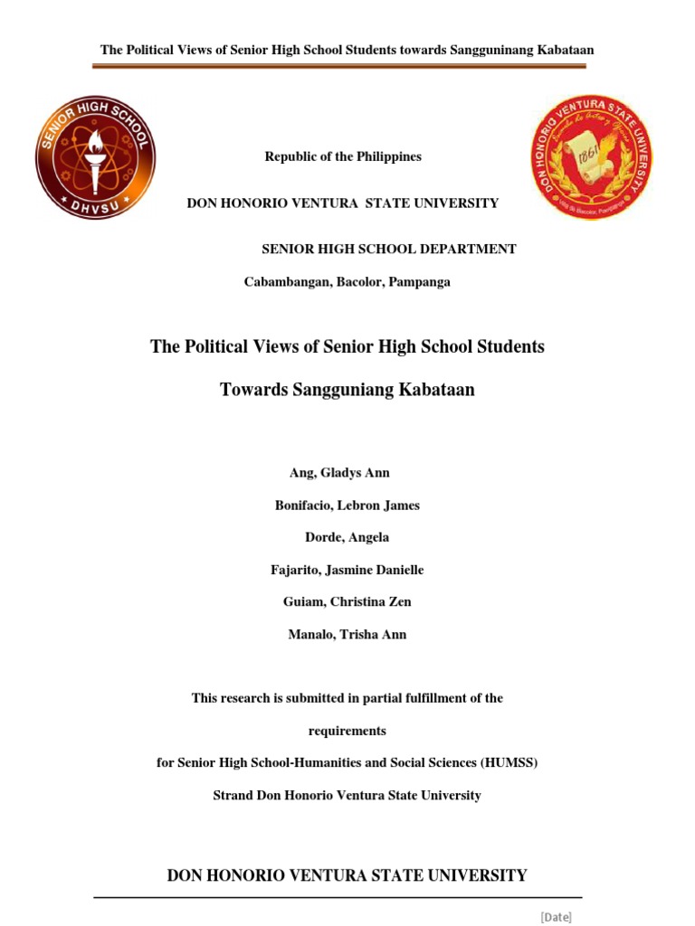 Group 6 The Political Views of Senior High School Students Towards ...