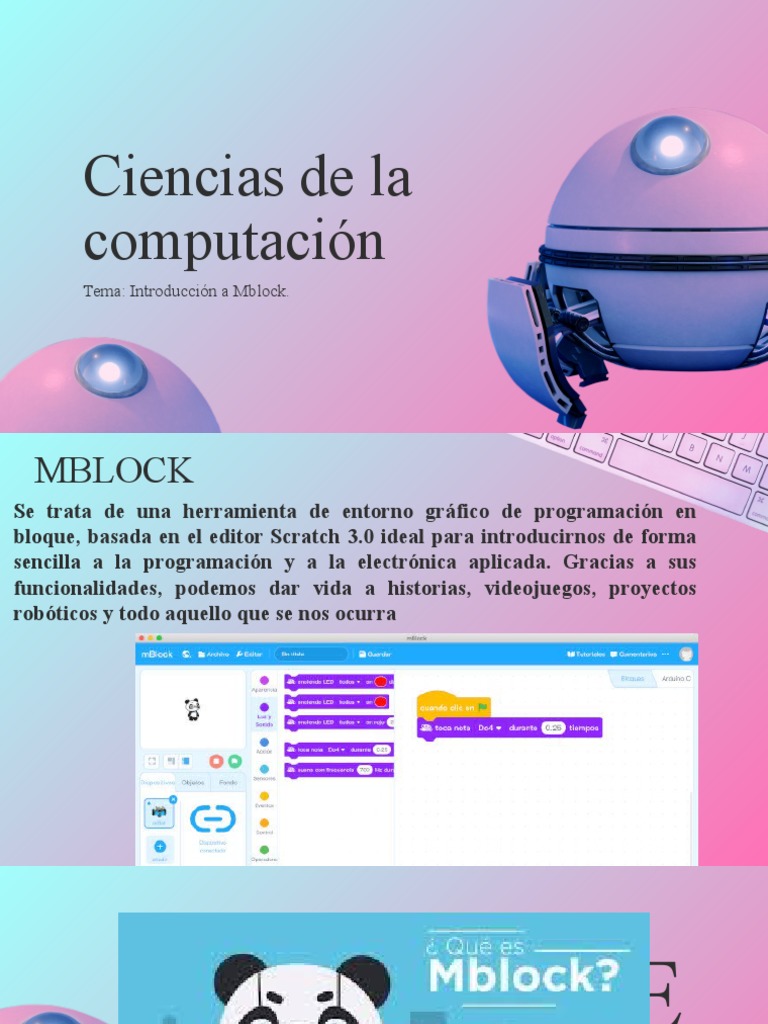 Ciencias de La Computación: Tema: Introducción A Mblock | PDF | Juegos y actividades | Informática