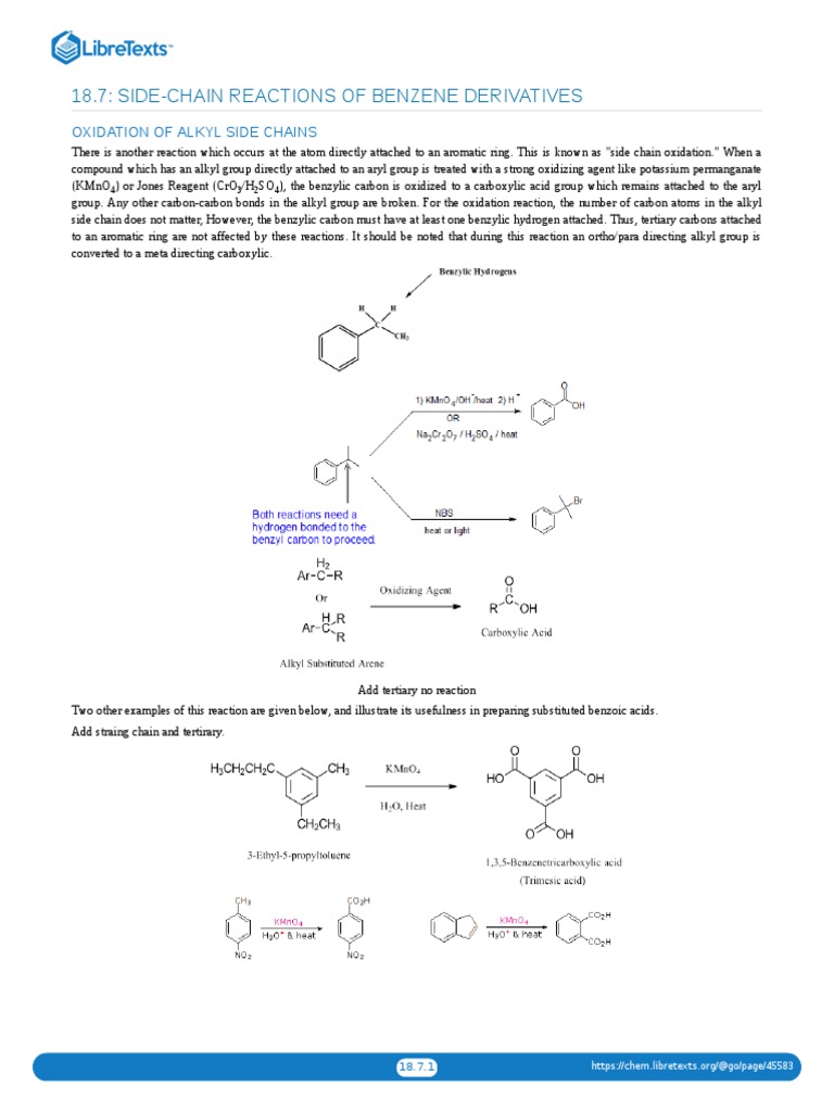 Benzene Side-Chain Reactions | PDF