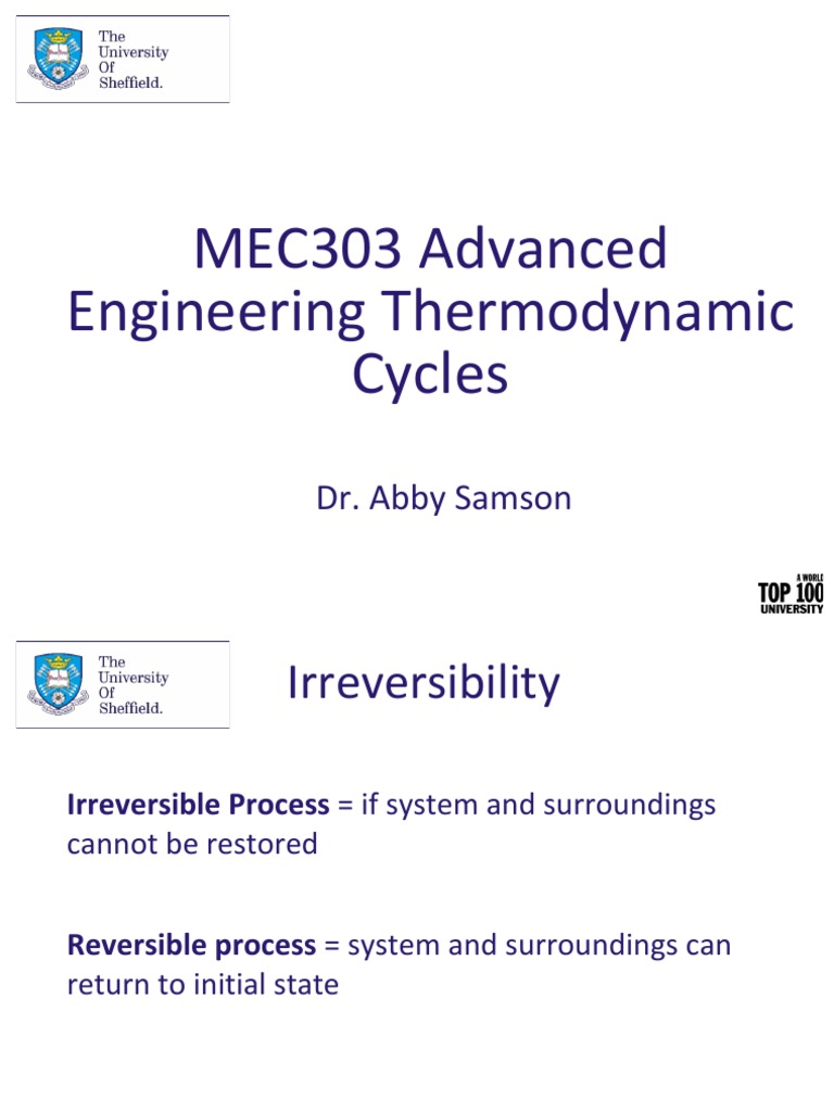 Irreversible And Reversible Processes Pdf