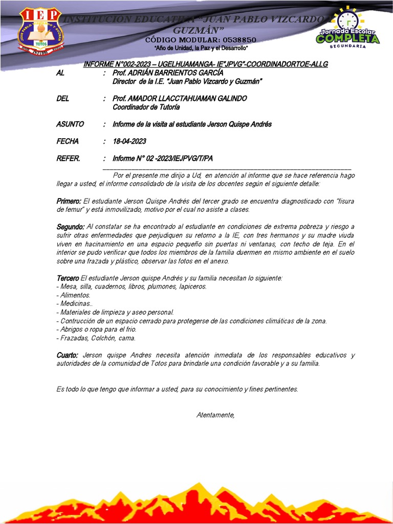 Institución Educativa "Juan Pablo Vizcardo Y Guzmán": CÓDIGO MODULAR ...