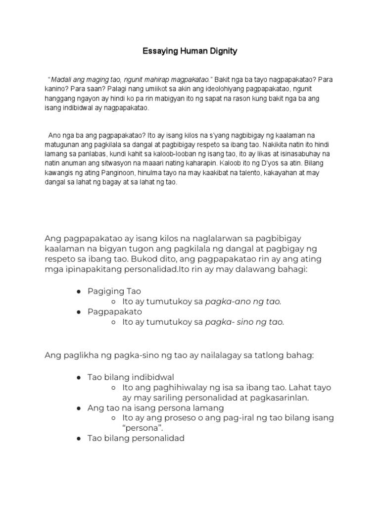 Essaying Human Dignity | PDF