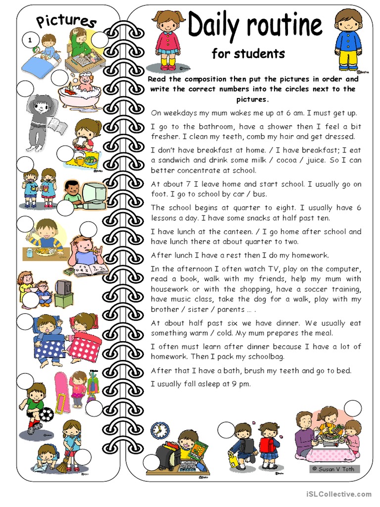 Daily Routines For Students - Elementary - With Key | Download Free PDF ...