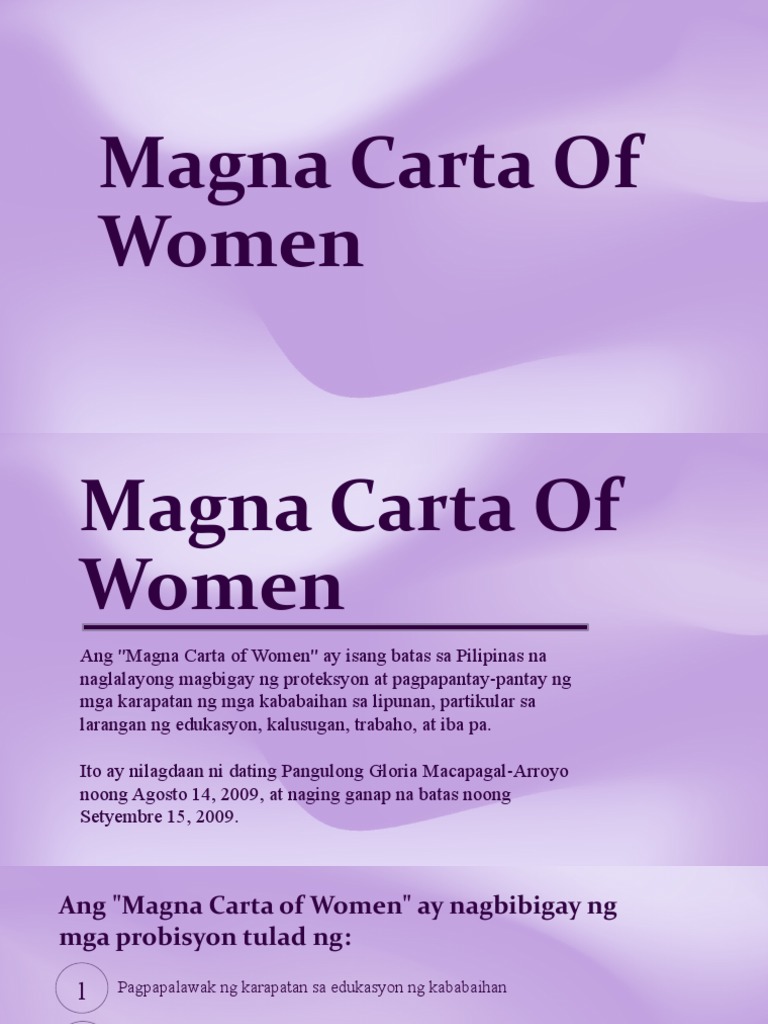 Magna Carta of Women | PDF