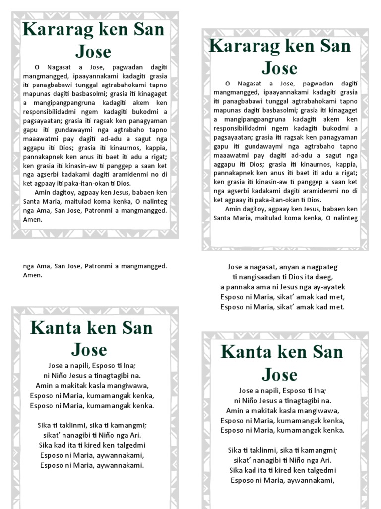 Kararag Ken Kanta Ken San Jose | PDF