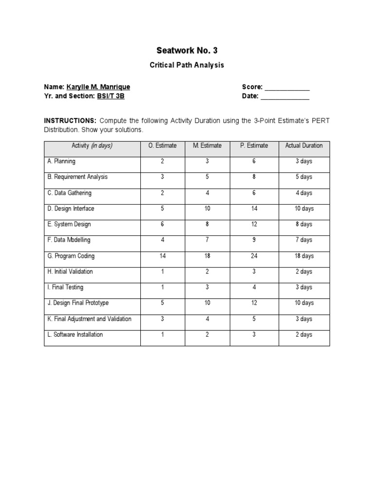 Seatwork No. 3 | PDF | Information Technology | Computer Engineering