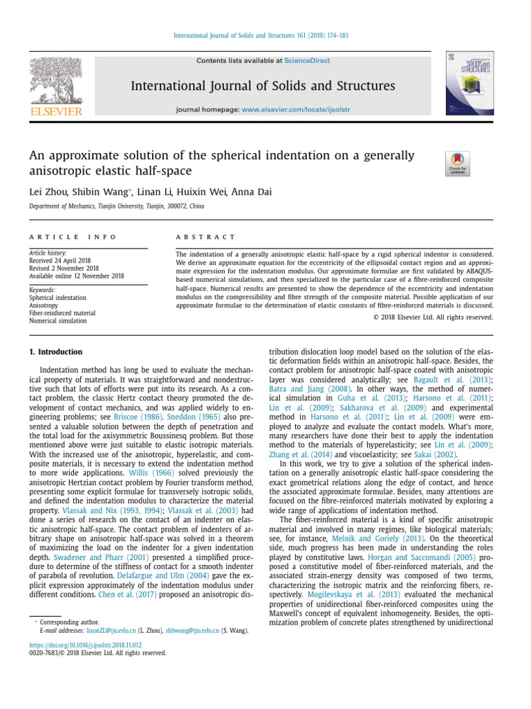 International Journal of Solids and Structures: Lei Zhou, Shibin Wang, Linan Li, Huixin Wei ...