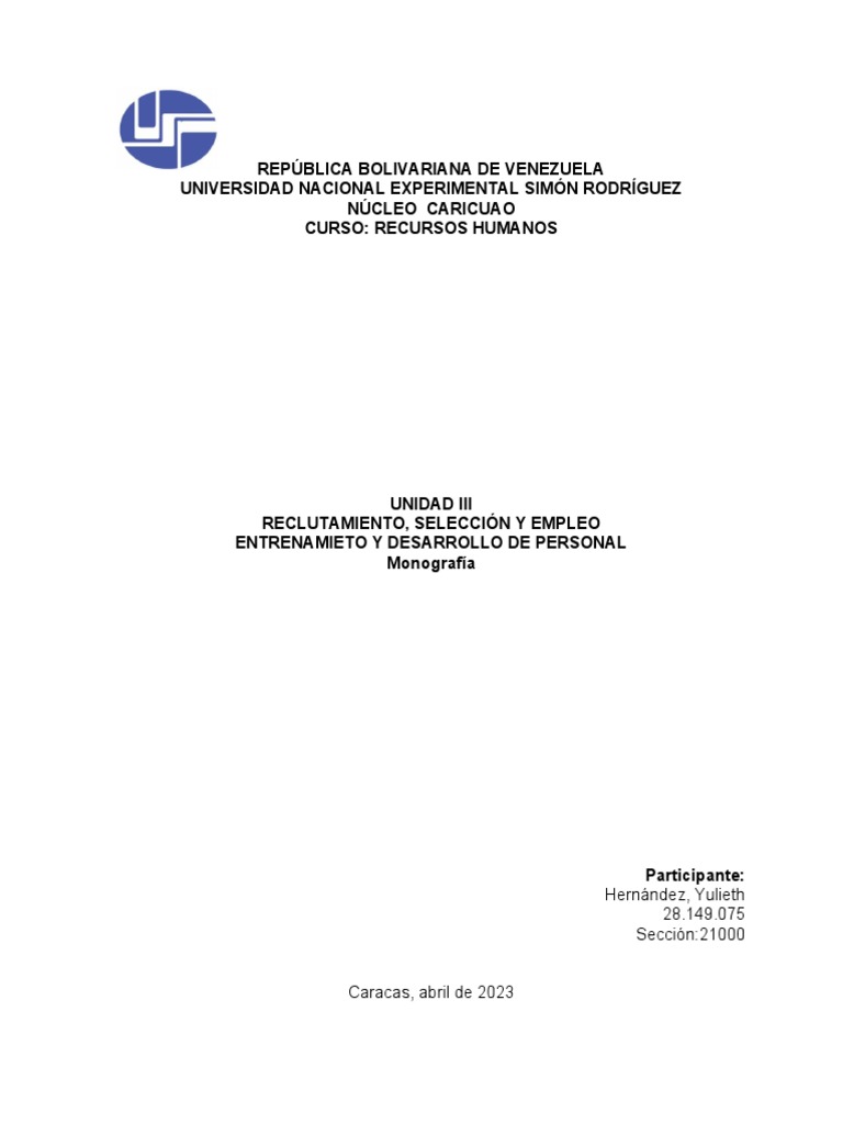 República Bolivariana de Venezuela Universidad Nacional Experimental ...