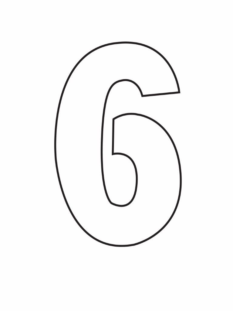 Free Printable Number Stencils Number 6 Stencil Large | PDF