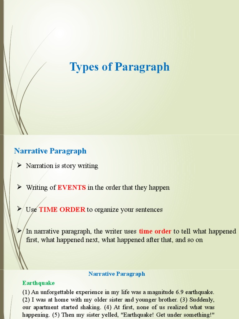Paragraph Types | PDF | Lateralization Of Brain Function | Stairs