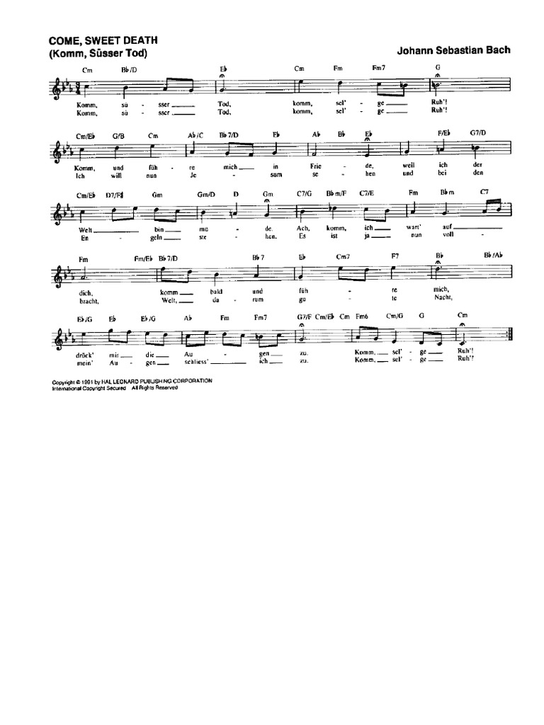 Bach Come Sweet Death | PDF