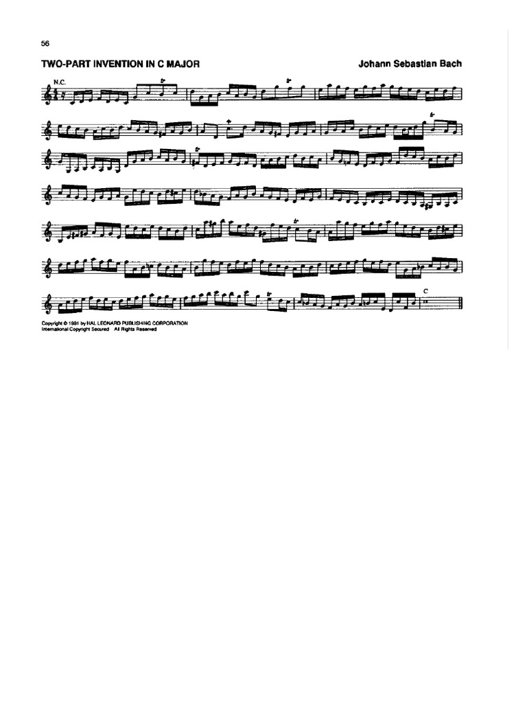 Bach Two Part Invention in C Major | PDF
