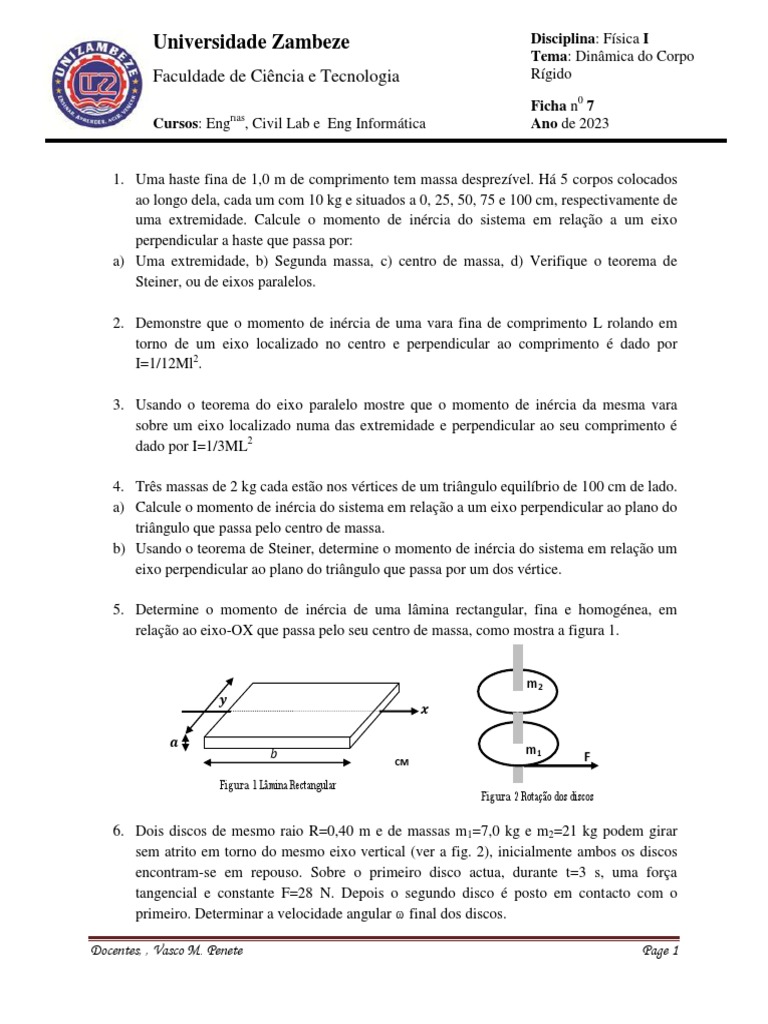 Momento de Inércia e Dinâmica de Rotação | PDF | Torque | Rotação