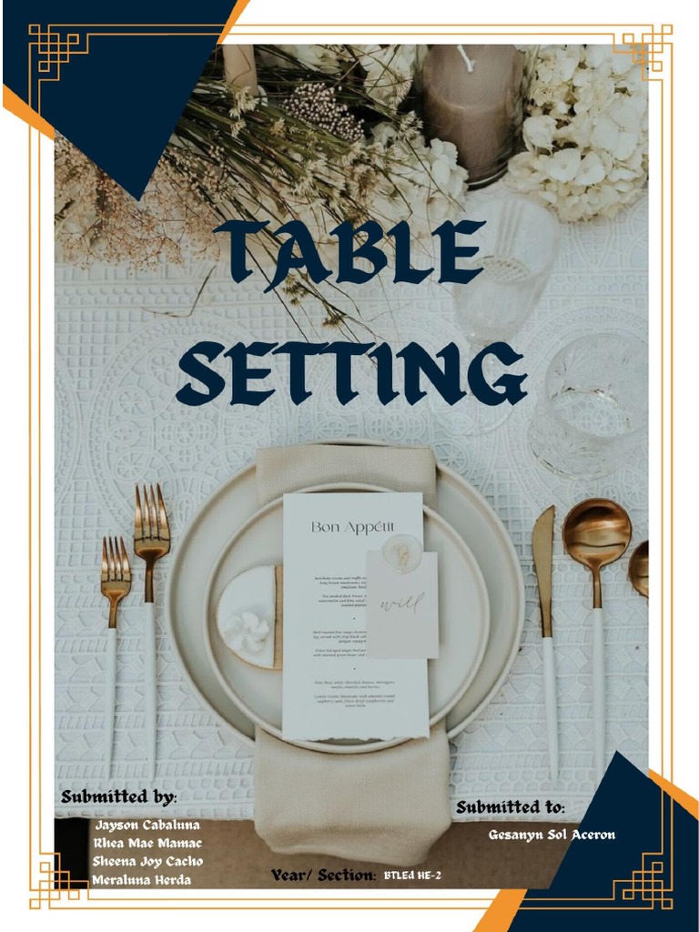 Setting the Standard: A Guide to Table Settings | PDF | Tableware ...