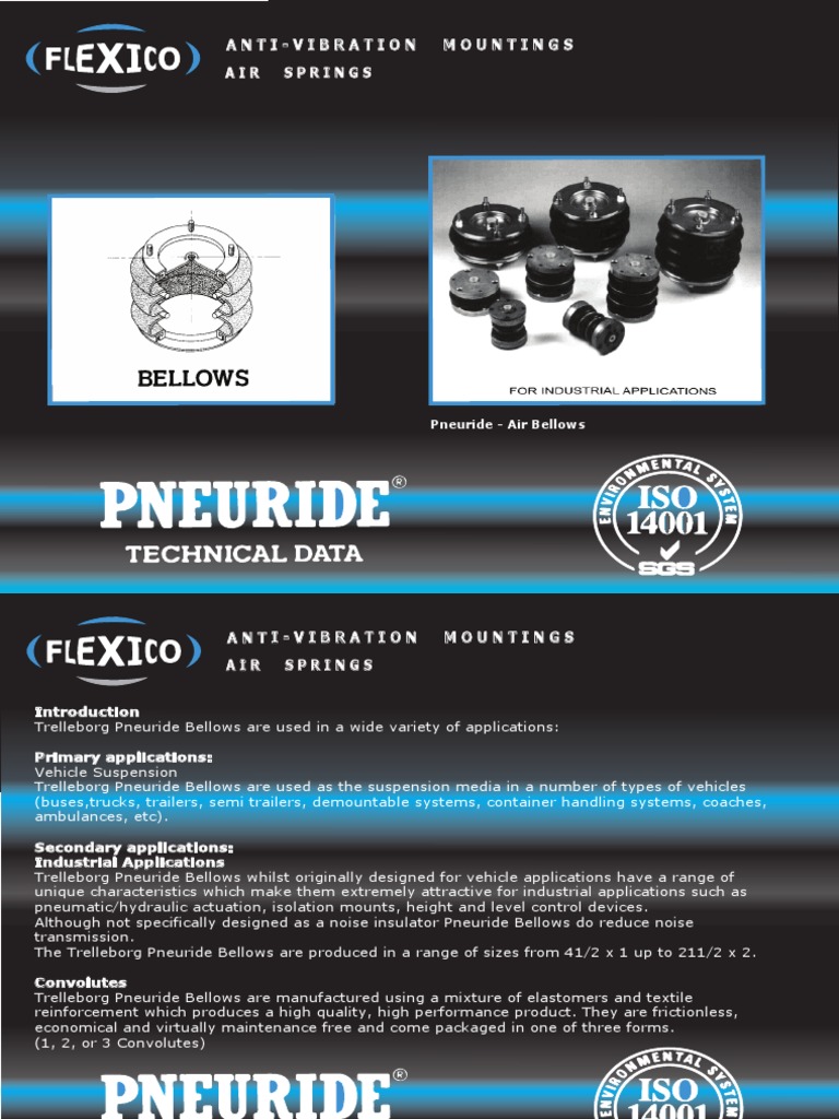 Trelleborg Pneuride Bellows: Technical Specifications and Applications ...