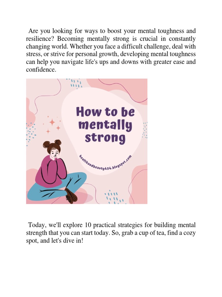 How To Be Mentally Strong | PDF | Psychological Resilience | Self Awareness