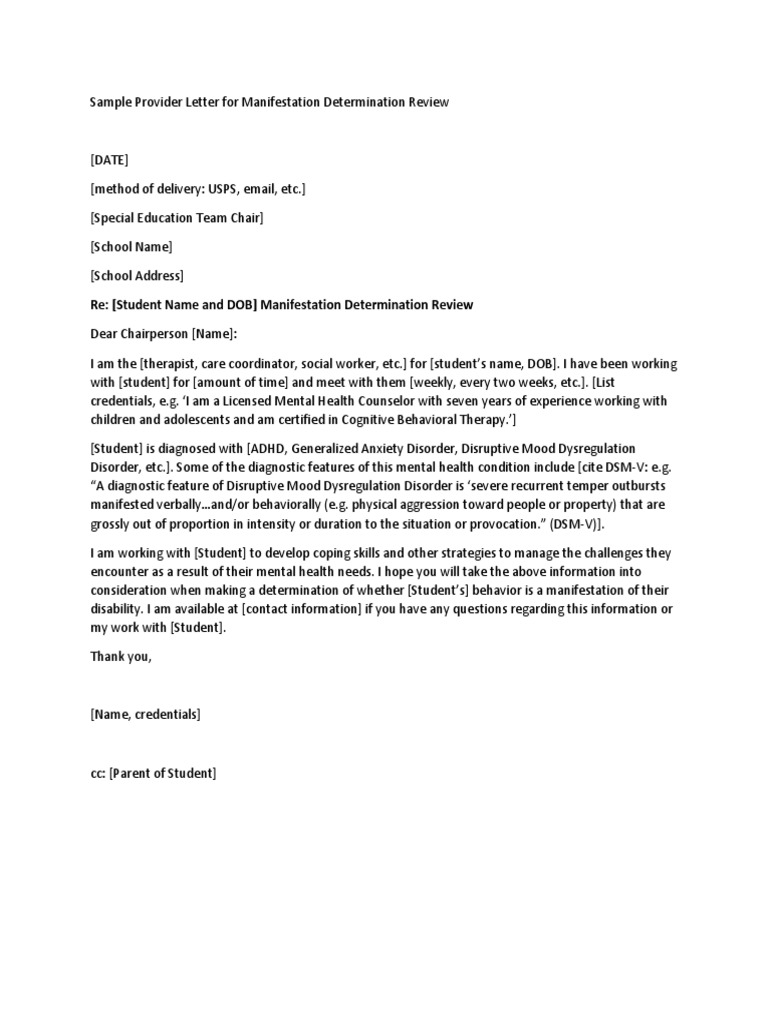 Sample Provider Letter For MDR | PDF