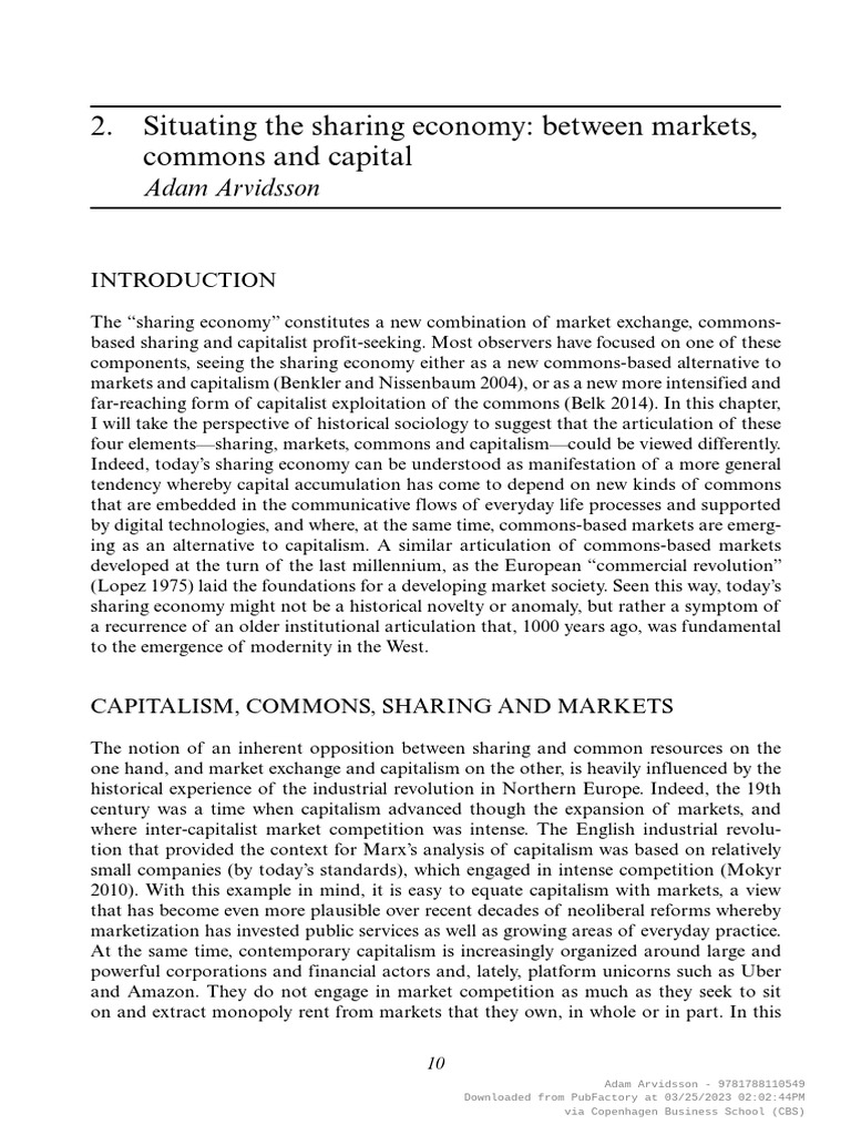 Understanding the Sharing Economy Dynamics | PDF | Capitalism | Market ...