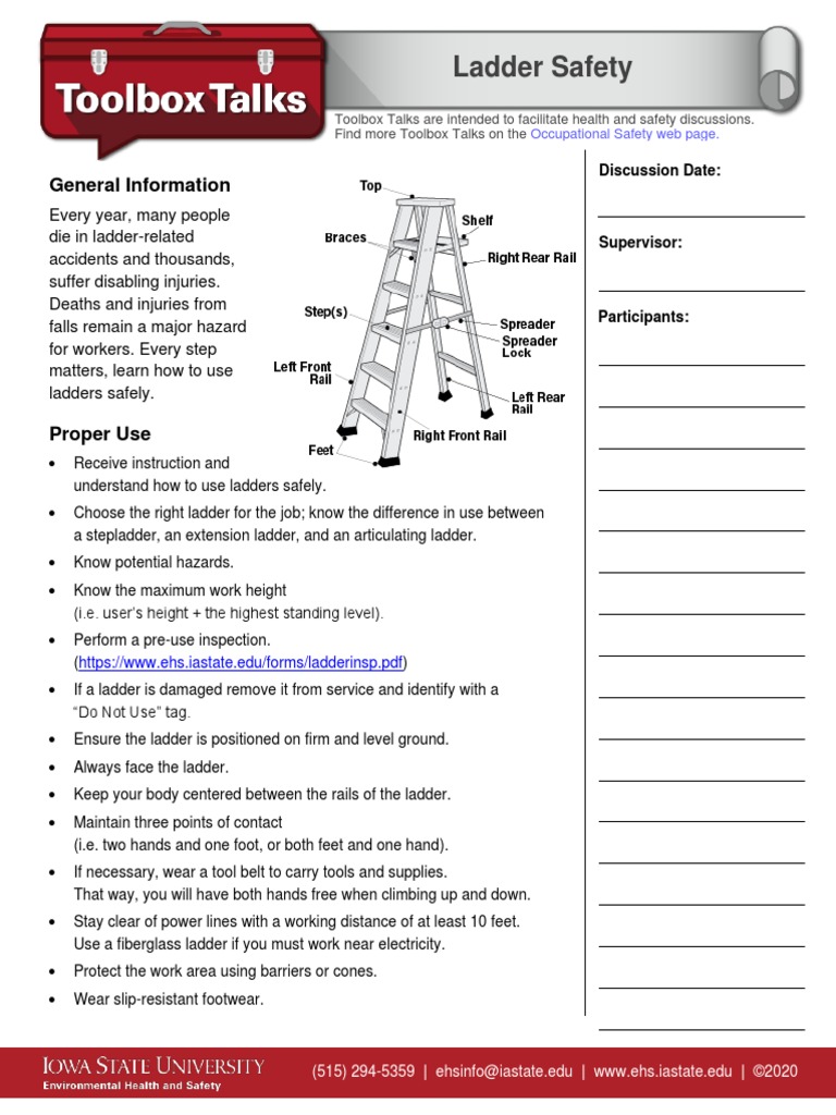 Ladder Safety: General Information | PDF | Ladder | Occupational Safety ...