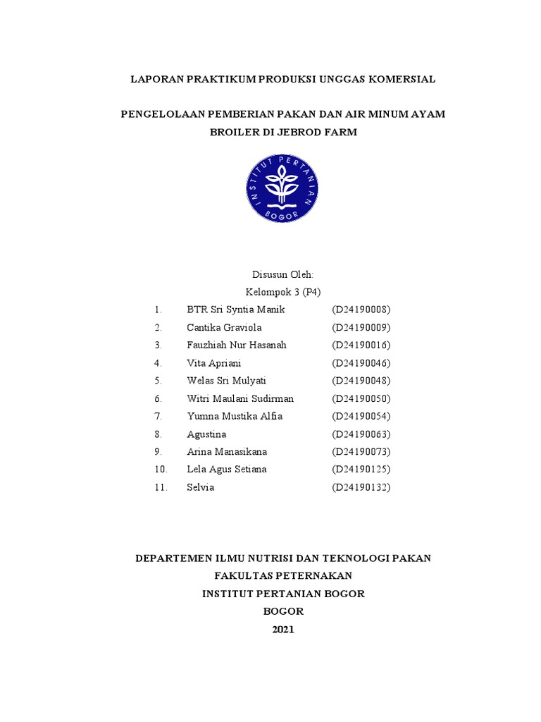 Laporan Praktikum Produksi Unggas Komersial | PDF