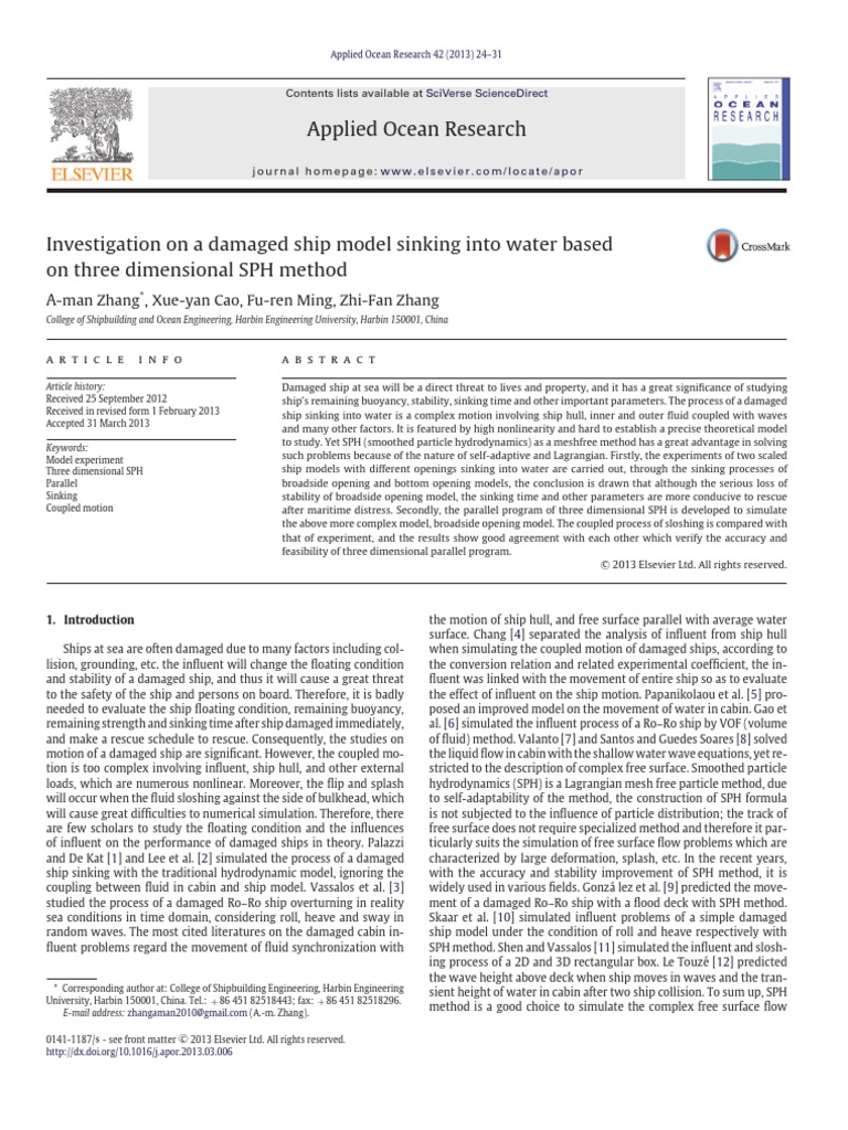 Applied Ocean Research: A-Man Zhang, Xue-Yan Cao, Fu-Ren Ming, Zhi-Fan Zhang | PDF | Buoyancy ...